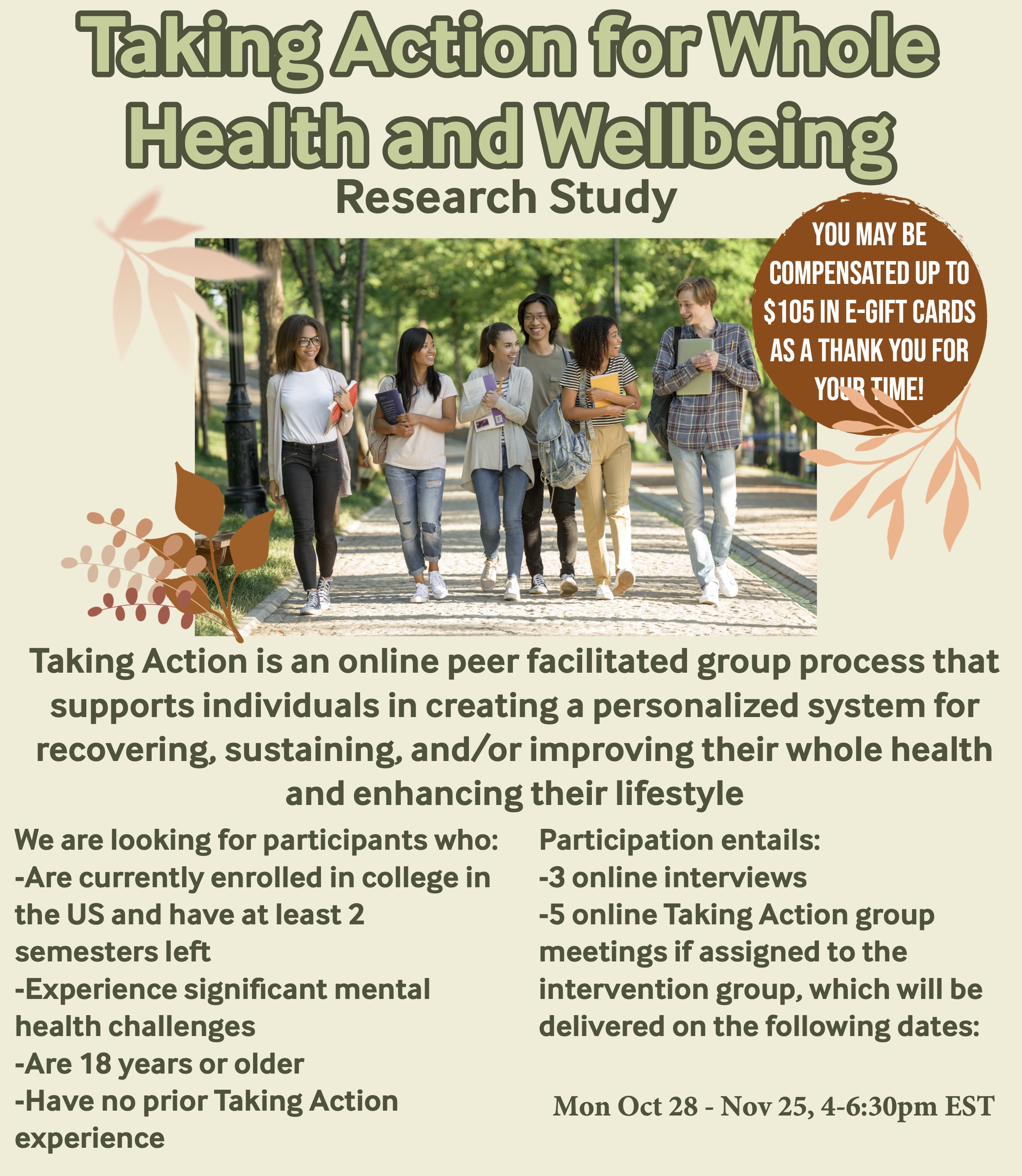 Taking Action for College Students - Oct/Nov 2024 | Copeland Center